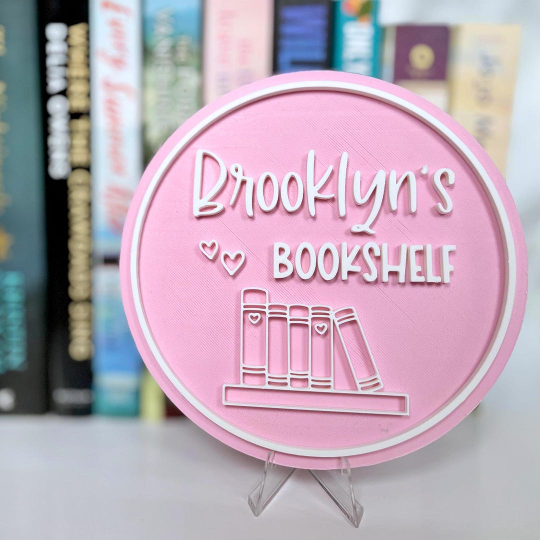 Personalized Bookshelf Sign, Library Sign, Bookshelf Decor, Book Lover ...