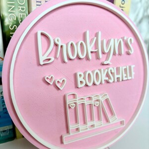 Personalized Bookshelf Sign, Library Sign, Bookshelf Decor, Book Lover ...