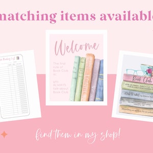Book Club Welcome Sign Printable | Book Party | Book Club | Book ...