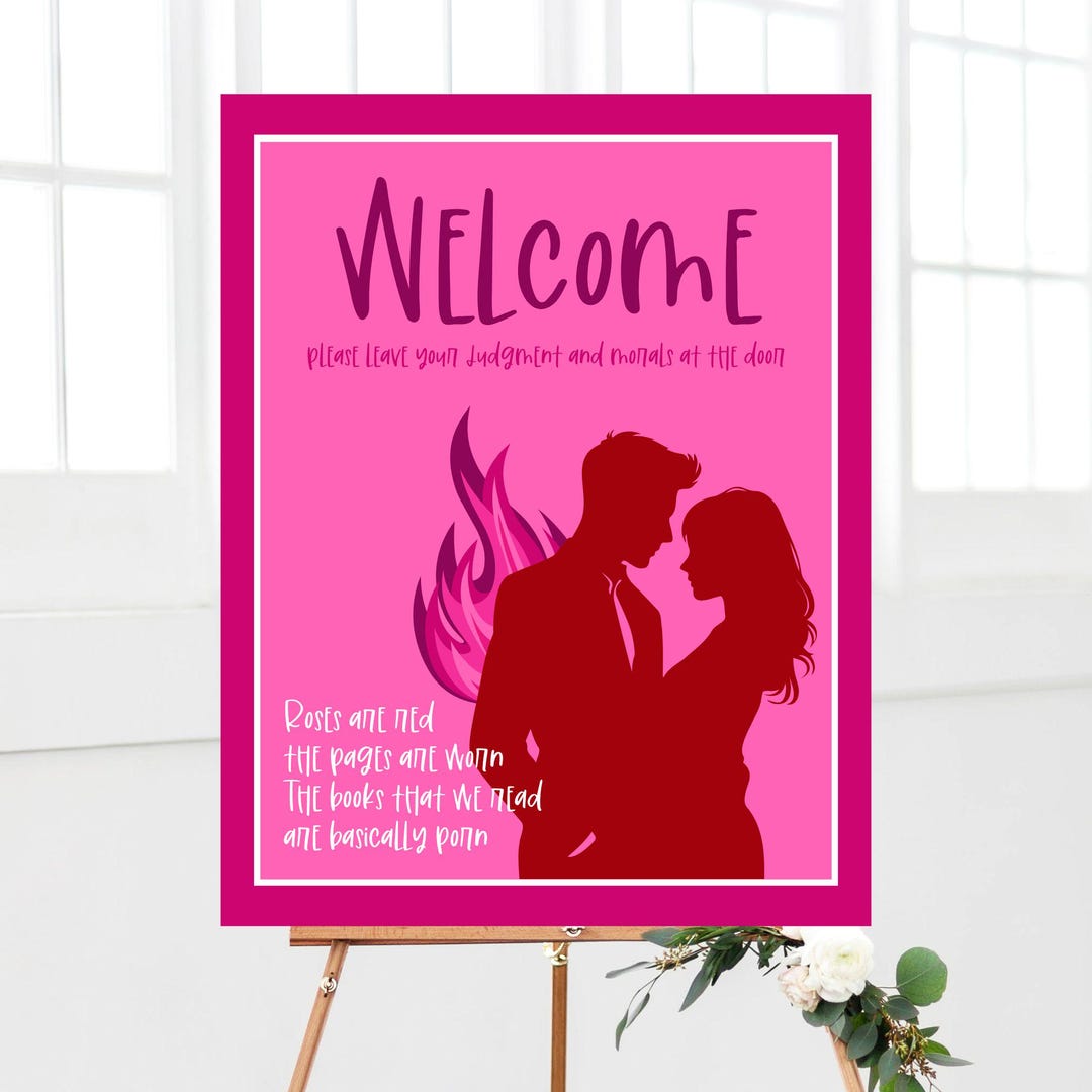 Spicy Book Club Welcome Sign Printable, Smutty Book Club Welcome Sign ...