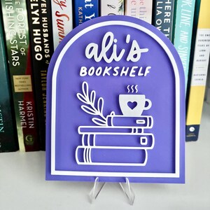 Personalized Library Sign, Bookshelf Sign, Bookshelf Decor, Book Lover ...