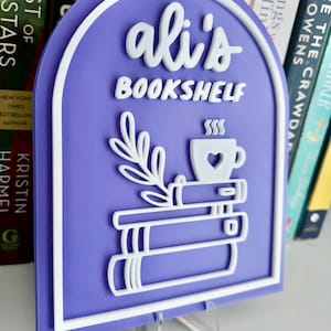 Personalized Library Sign, Bookshelf Sign, Bookshelf Decor, Book Lover ...