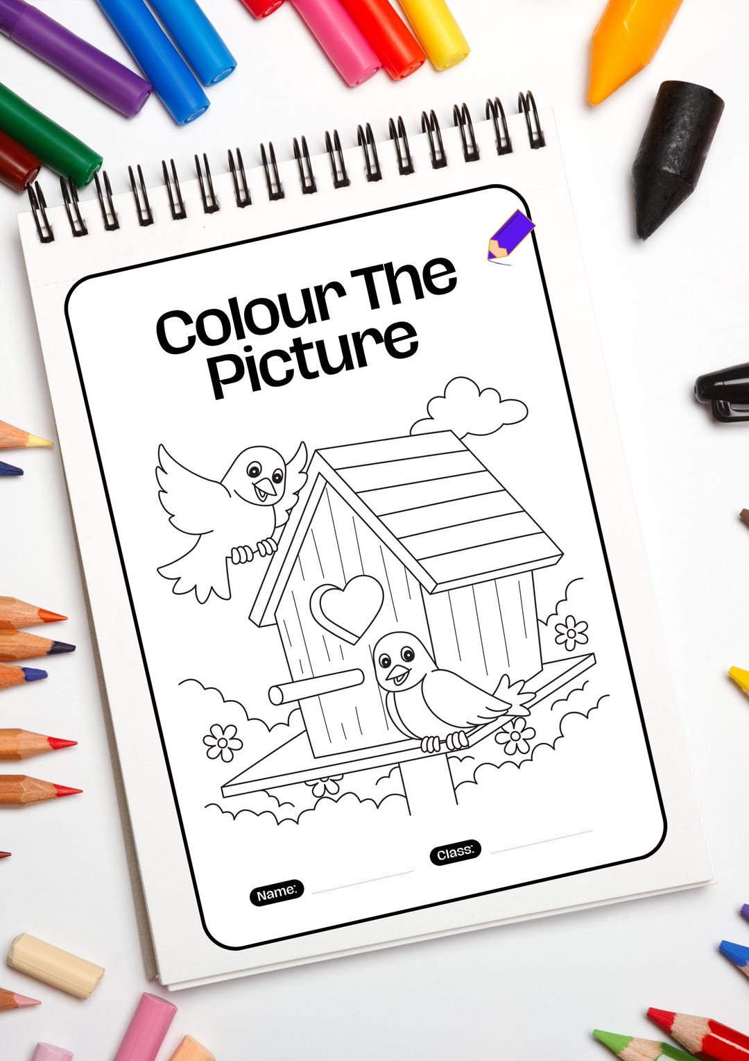 Colour the Picture Workbook for Kids | Printable Coloring Pages PDF. - Etsy