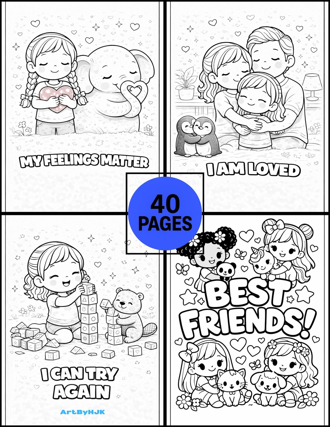 Feelings Coloring Book for Girls | Kids' Emotional Regulation (PDF ...