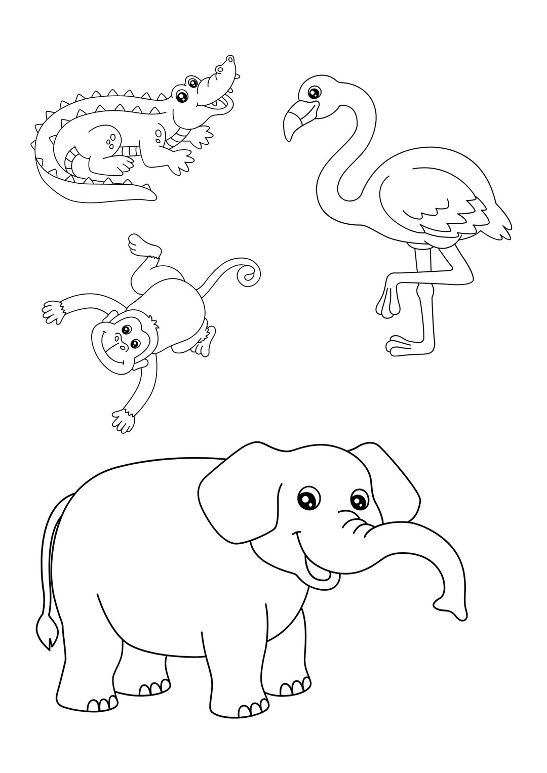 Kids' Animal Coloring Pages: Printable Zoo and Wild Animals - Etsy