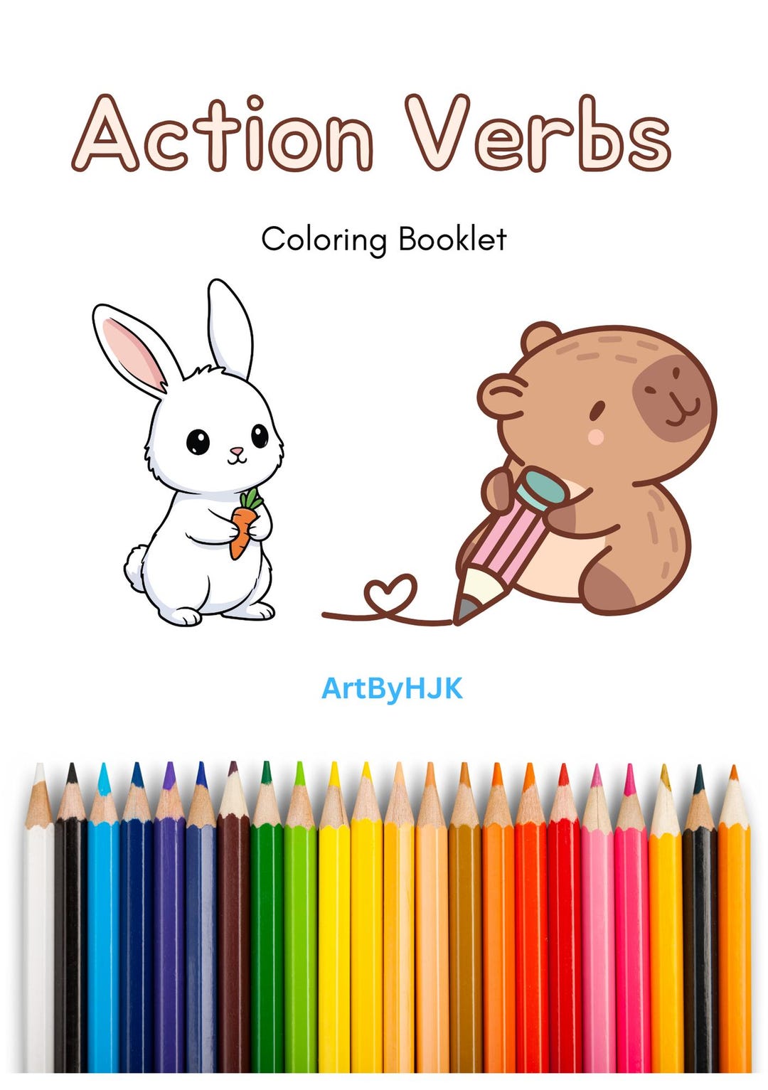 Action Verbs Coloring Book | Printable Language Learning PDF for ...