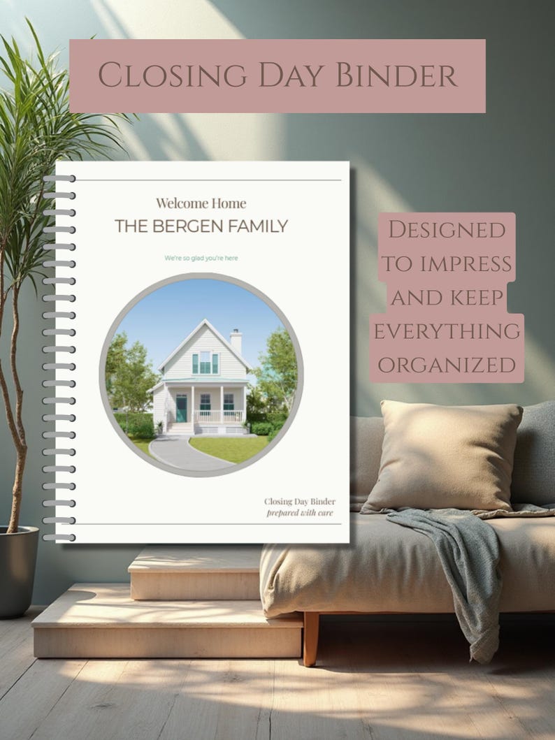 Closing Day Binder Printable for Realtors | Editable Buyer Closing ...