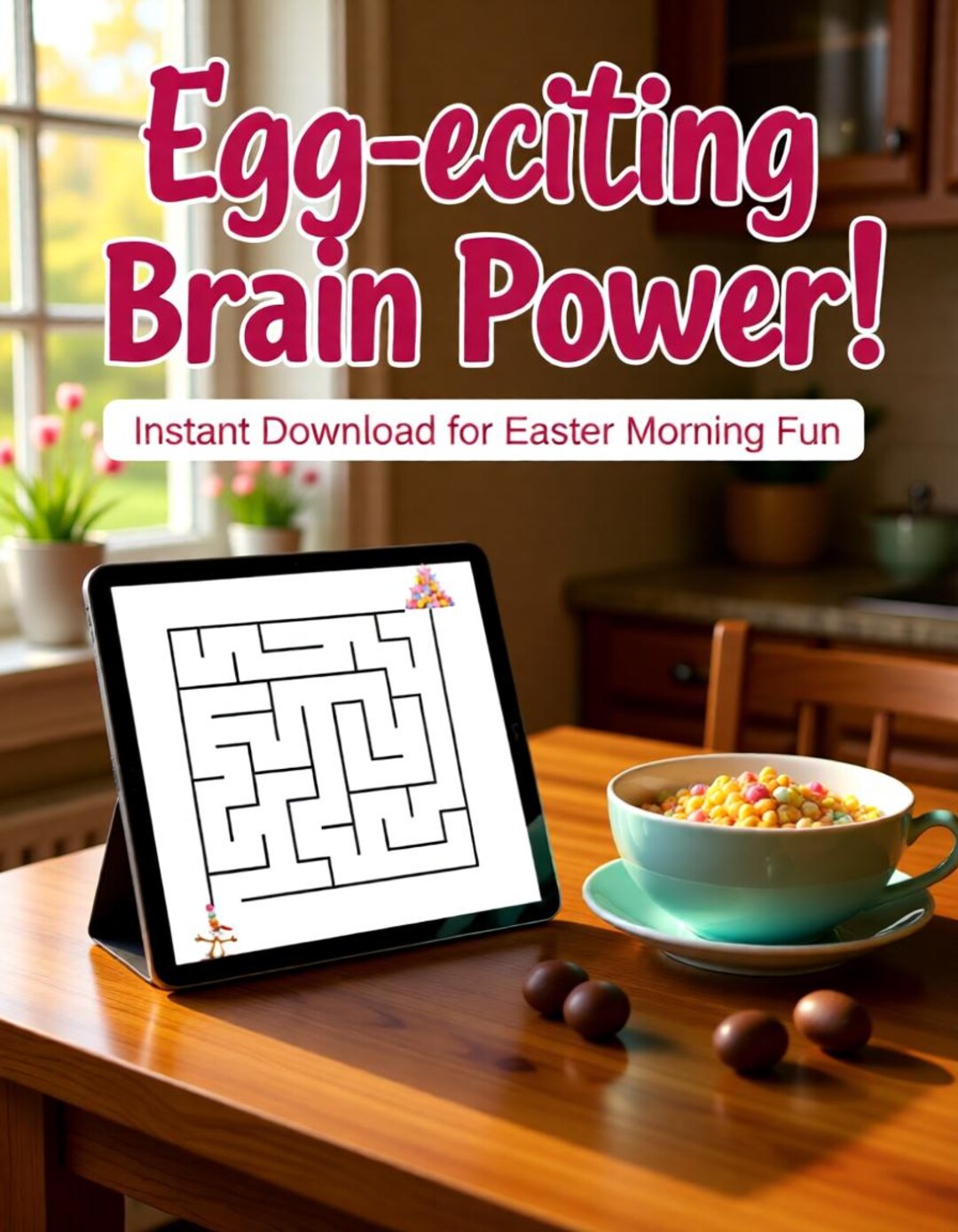 Easter Maze Puzzle Book | Beginner Brain Games for Kids Ages 6-9 ...