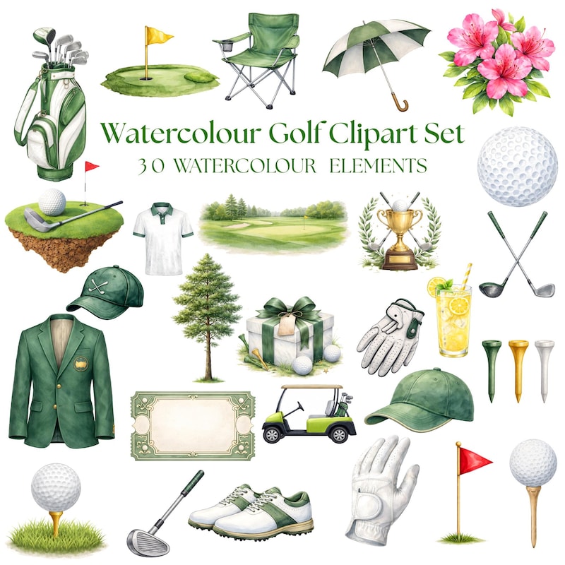 Retro Golf Watercolor Art - Etsy UK