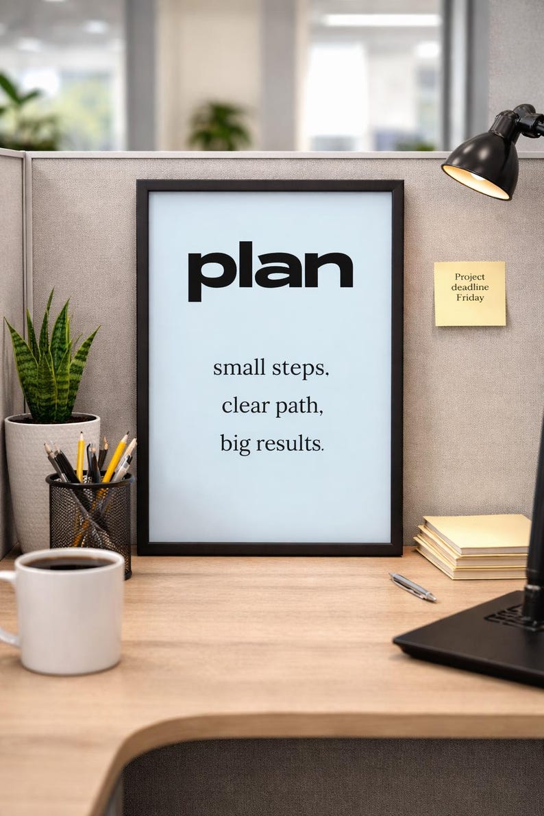 Plan Motivational Printable Wall Art – Cubicle Decor for Project ...