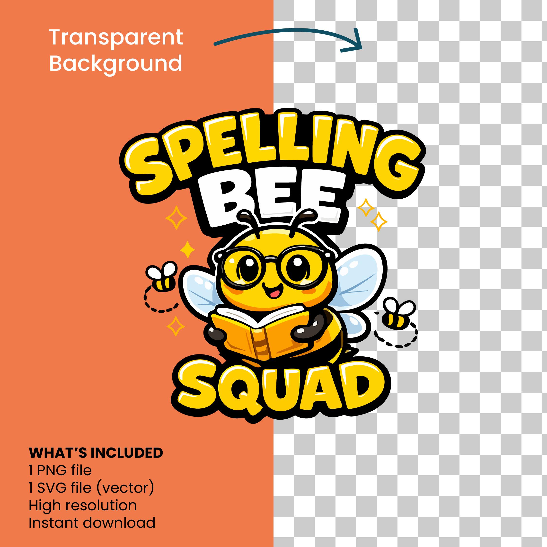 Spelling Bee Squad SVG PNG | Cute Bee Reading Design | School Spelling ...