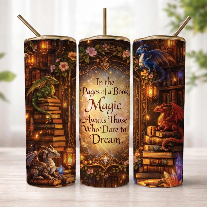 Library Dragon Art - Etsy
