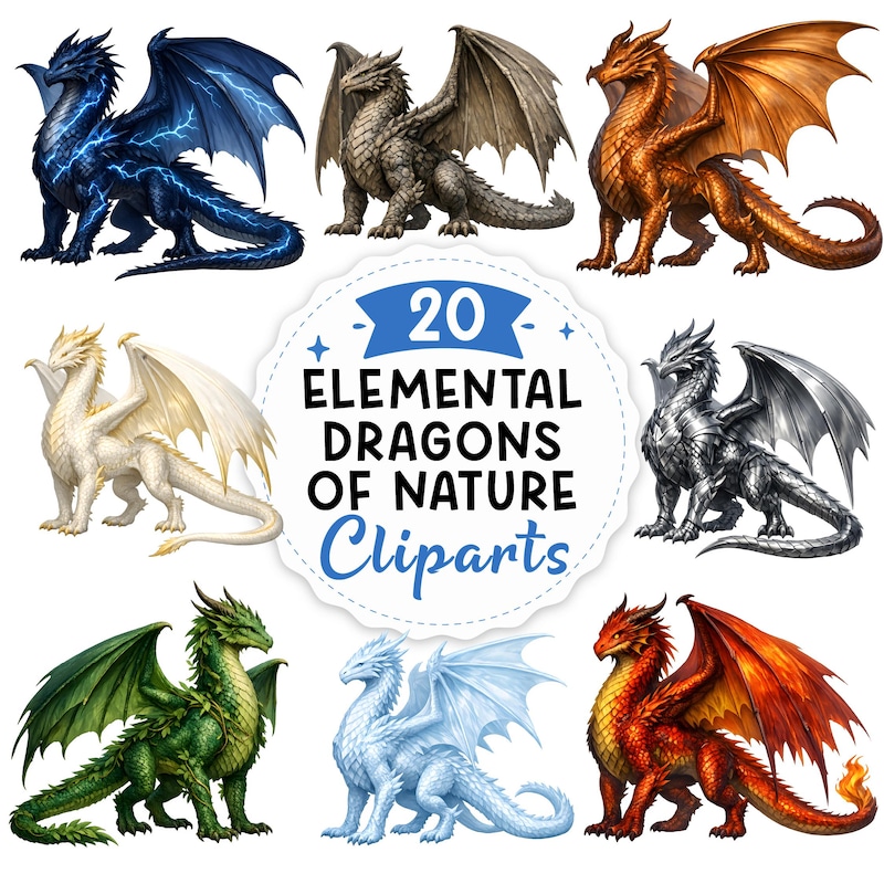 Elemental Dragon Drawing - Etsy