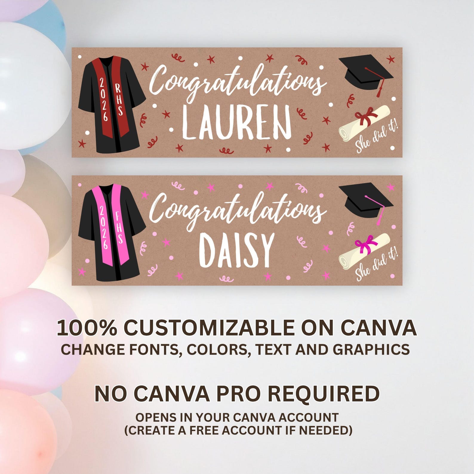 Walgreens Banner Template for Grad Party | High School College ...