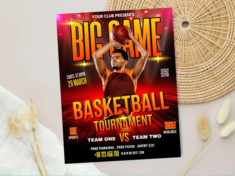 March Madness 2026 Basketball Flyer, Live Matches Invite, Non-stop Fun ...