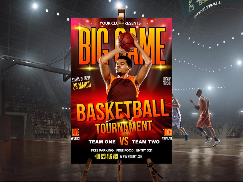 March Madness 2026 Basketball Flyer, Live Matches Invite, Non-stop Fun ...