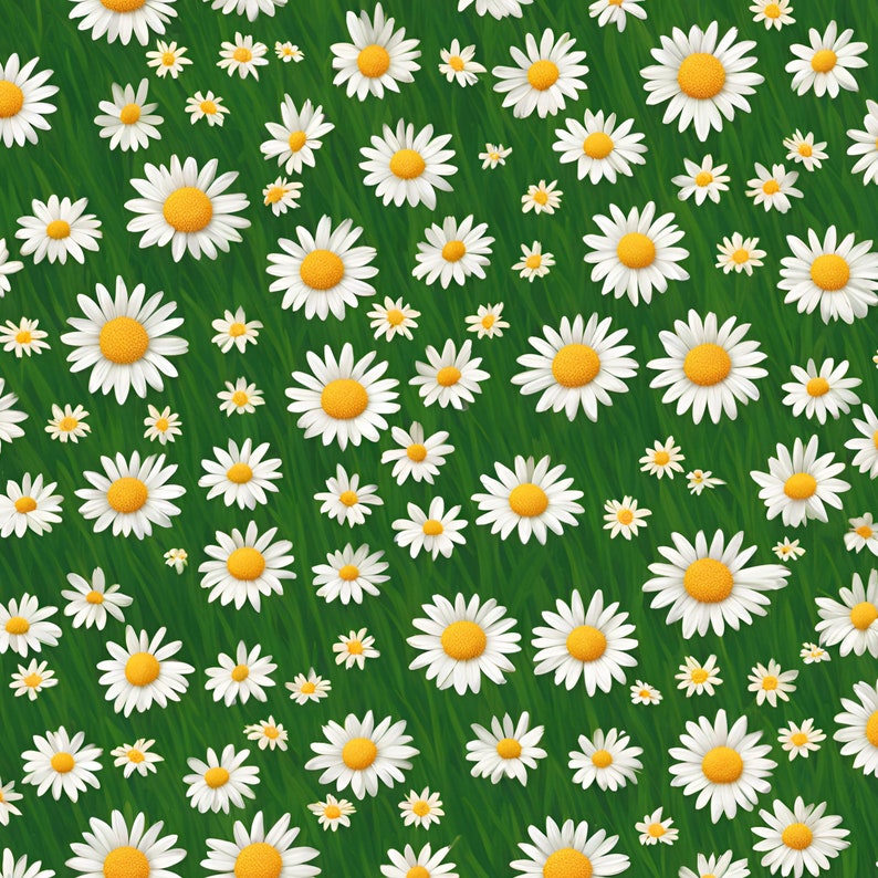 Daisy Flower Prints, Cute Daisy, Digital Paper, Daisy Pattern ...