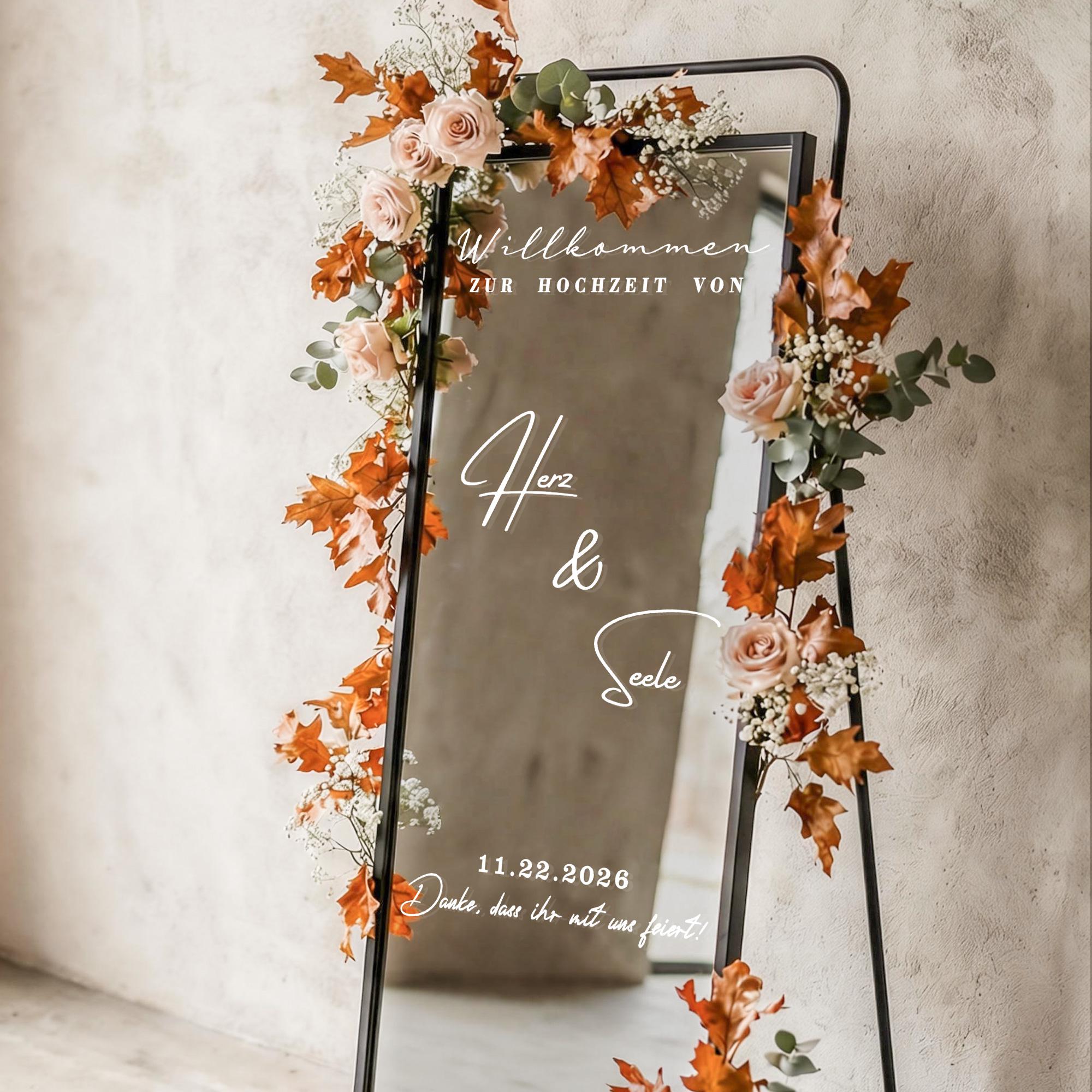 Custom Wedding Welcome Mirror Decal | Personalized Vinyl Lettering for ...