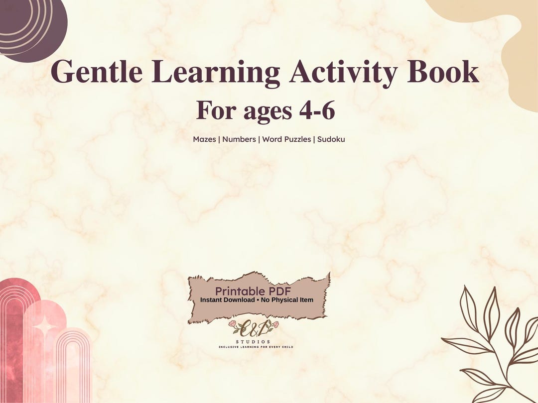 Gentle Learning Activity Book for Ages 4–6 - Etsy
