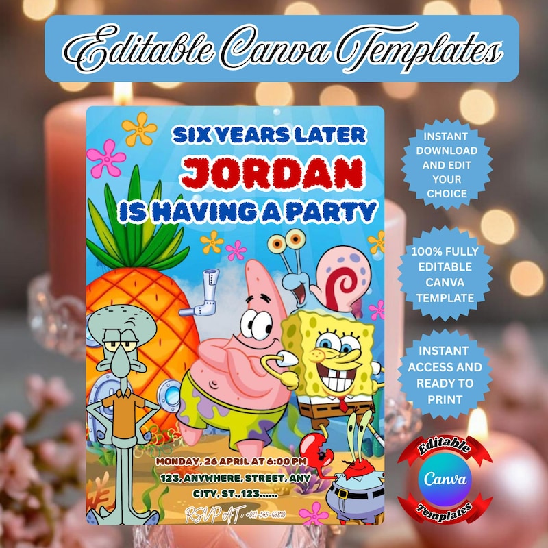 Spongebob Fonts for Canva - Etsy