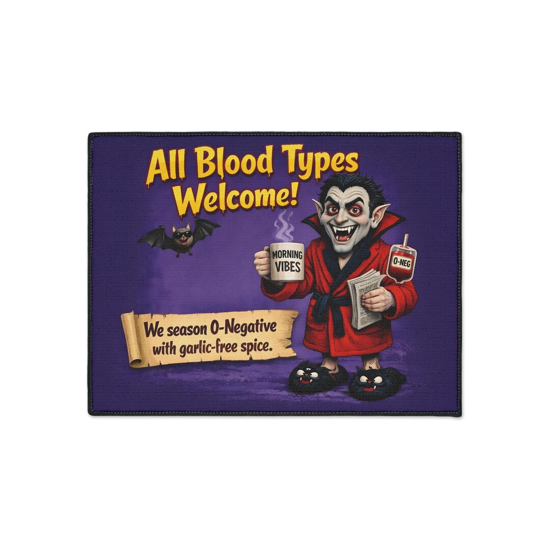All Blood Types Welcome Vampire Doormat | Heavy Duty Floor Mat - Etsy