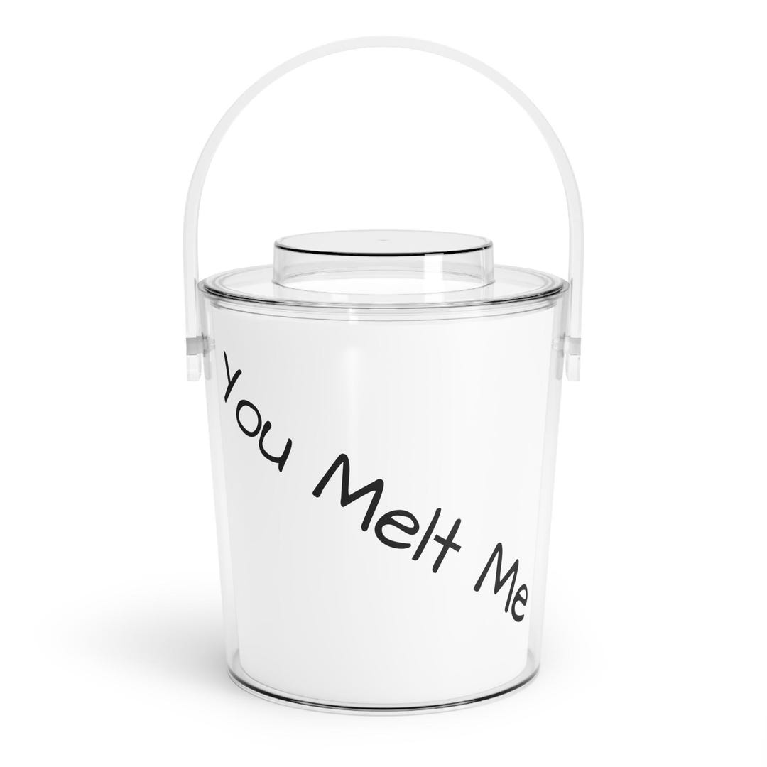 You Melt Me Ice Bucket With Tongs | Retro Script Text, Bar Accessory - Etsy