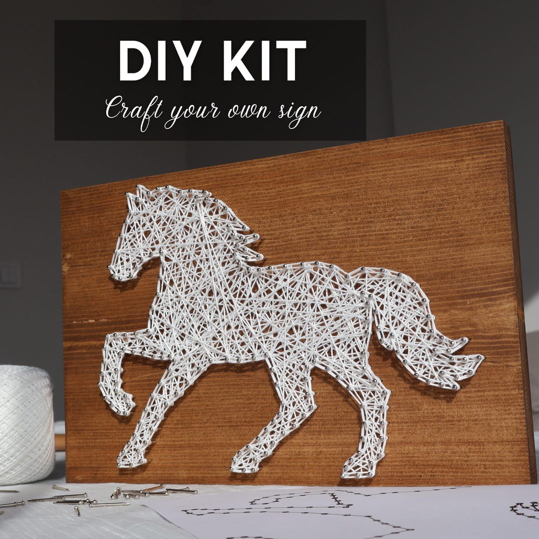 Horse String Art DIY Kit, Creative Craft, Wooden Wall Decor - Etsy