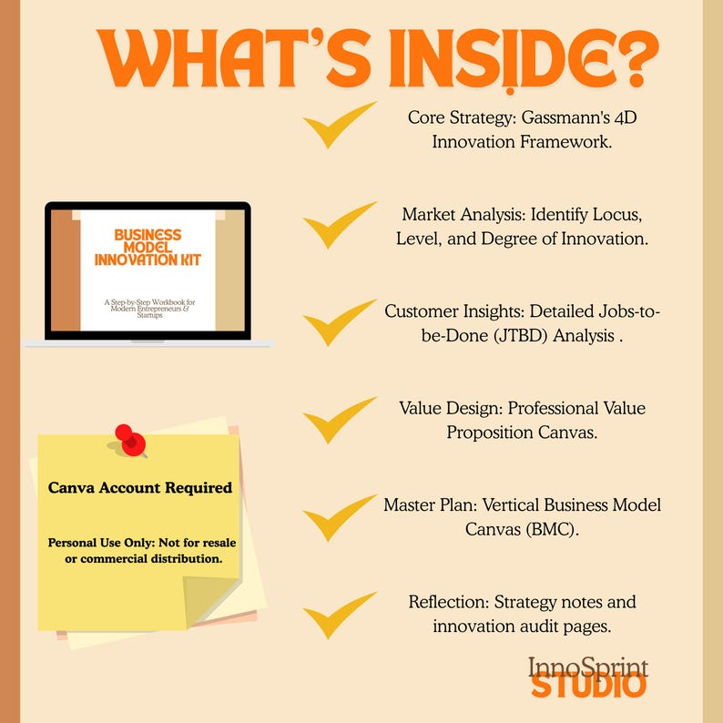 Business Model Canvas Startup Workbook Idea Validation Worksheet for ...