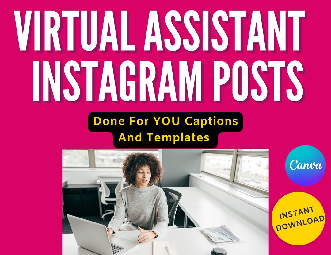 Virtual Assistant Instagram Post Templates: 32 VA Captions (digital ...