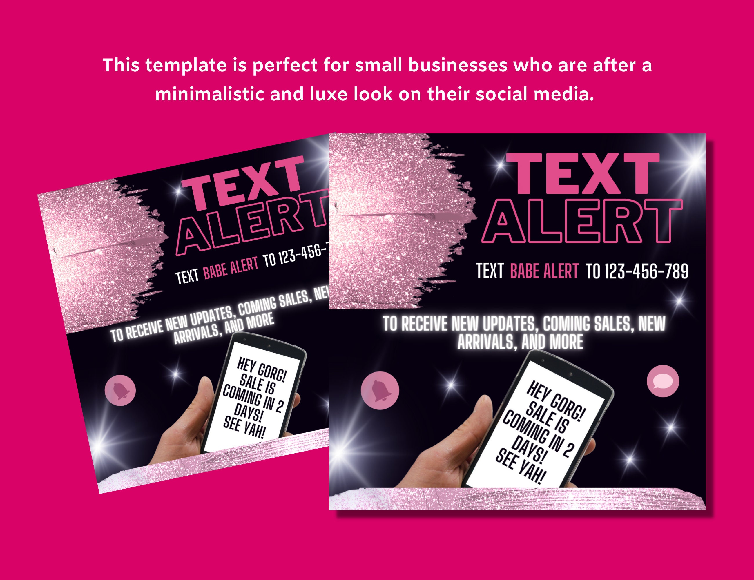 Text Alert Flyer, DIY Flyer Template Design, Promotion Flyer, Sale ...