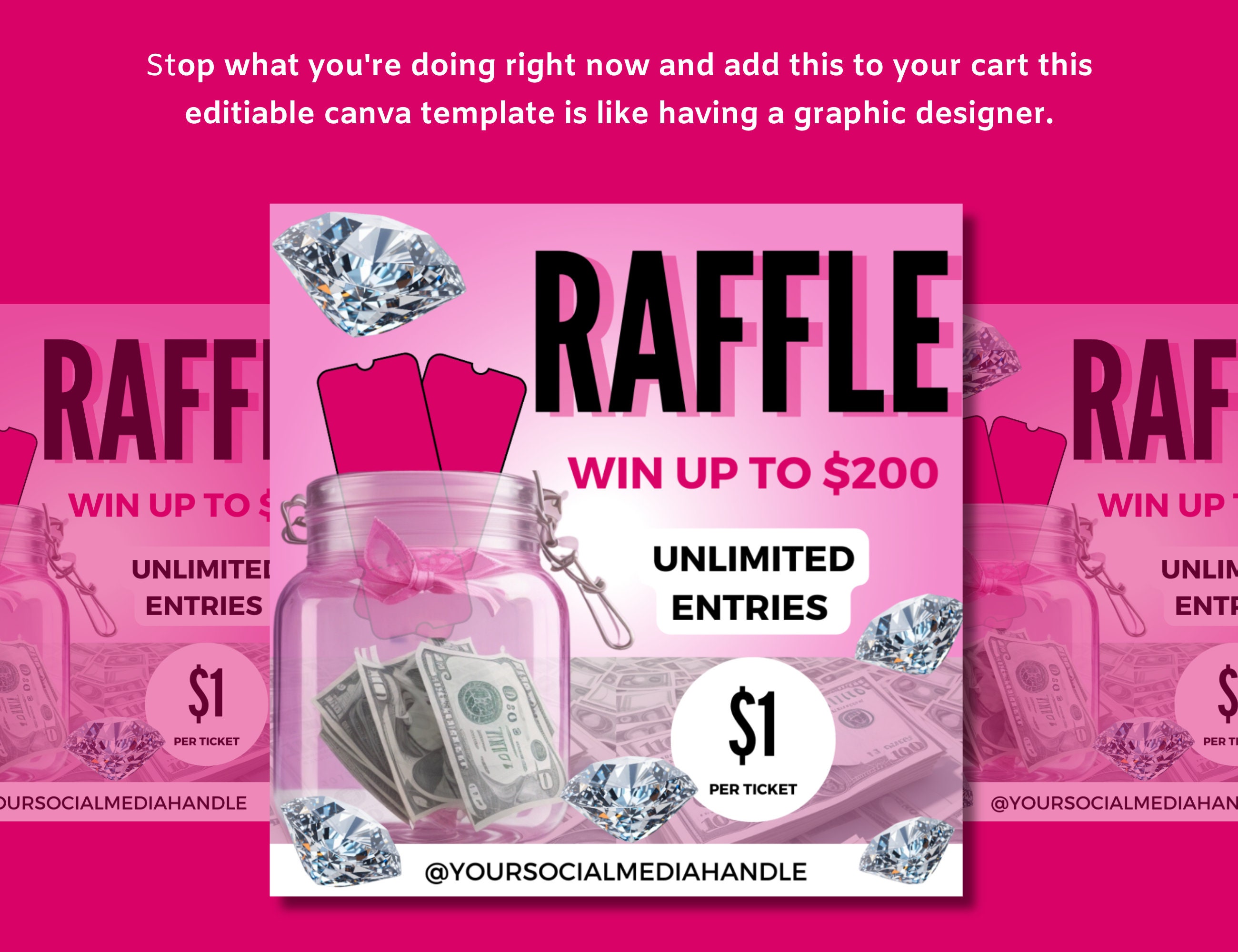 Editable Raffle Flyer Template for Hair Salon Fundraiser - DIY ...