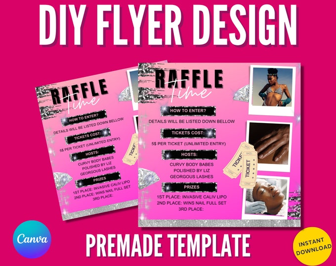 DIY Social Media Raffle Flyer, Competition Flyer Template, Instagram ...