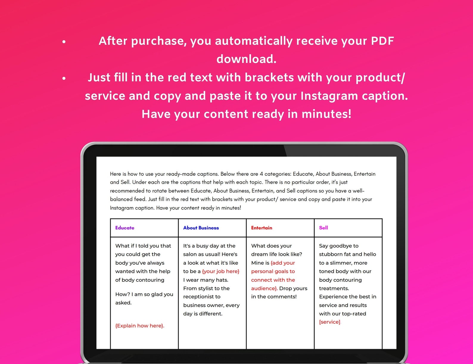 Body Contouring Instagram Captions Body Sculpting Social Media for ...