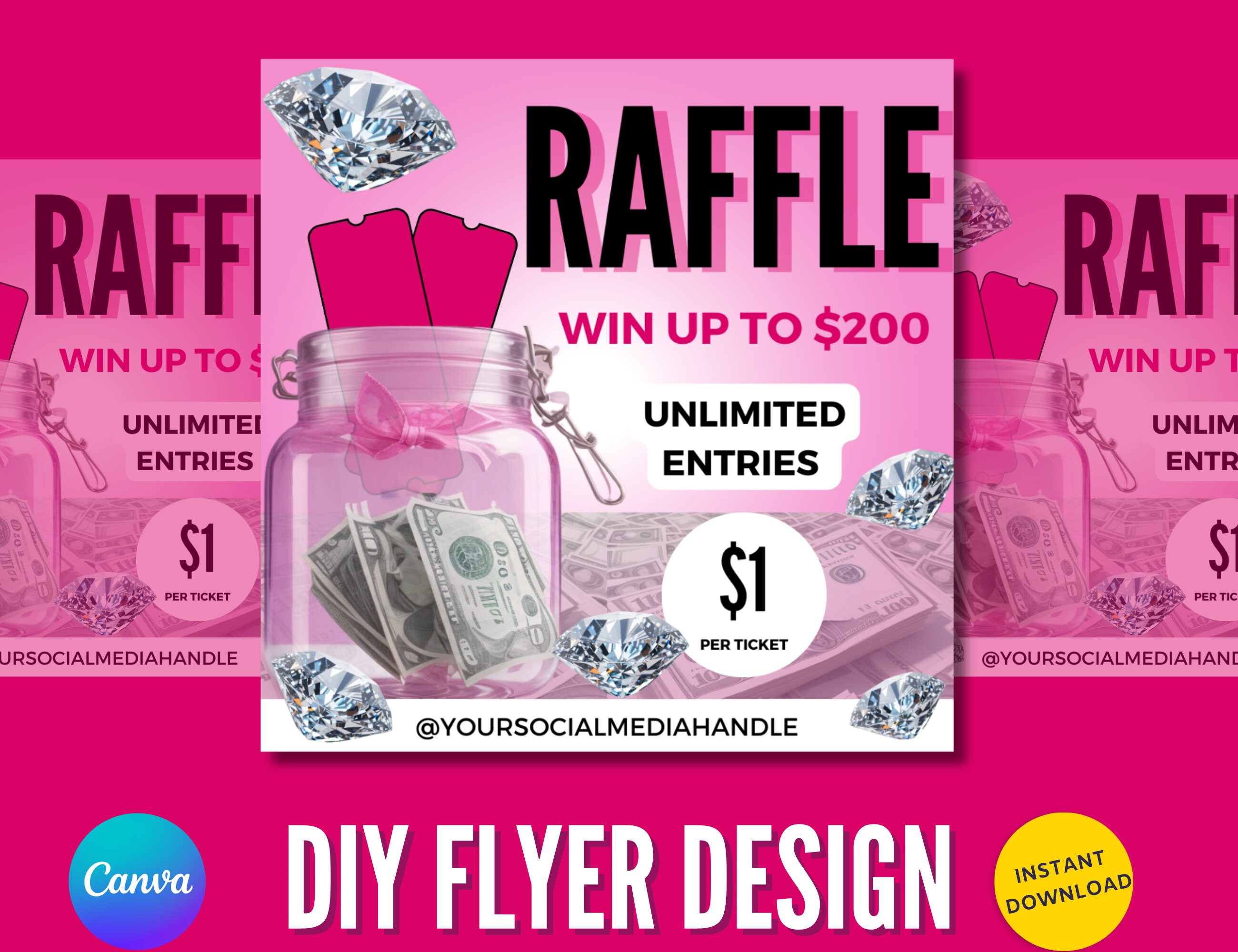 Editable Raffle Flyer Template for Hair Salon Fundraiser - DIY ...