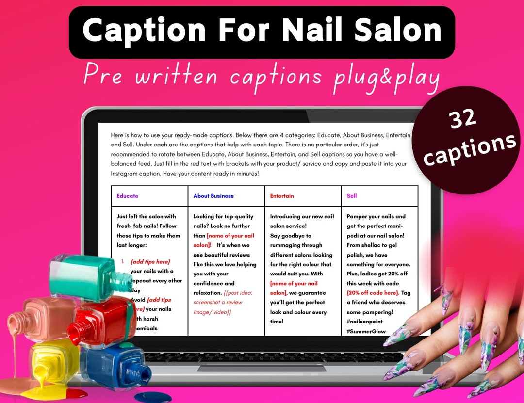 Nail Technician Instagram Captions Business Copywriting Social Media ...