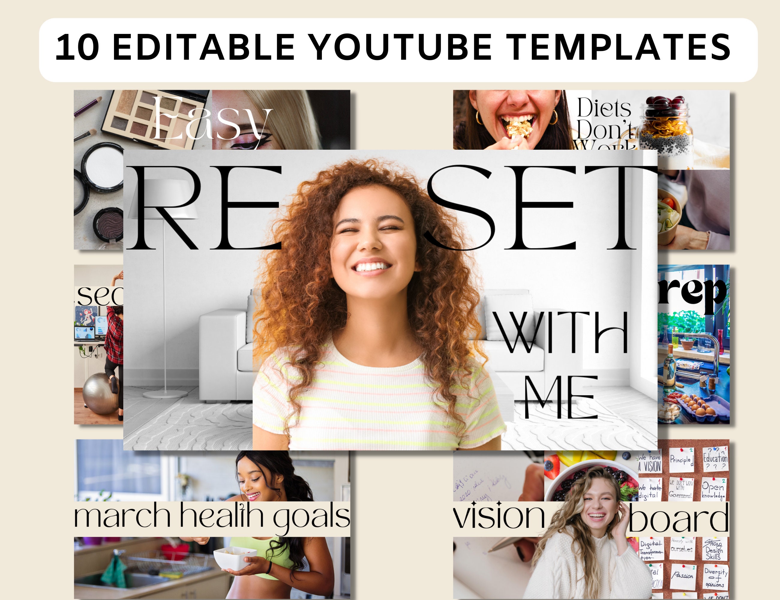 10 Custom Gothic Youtube Thumbnail Kits, Dark Aesthetic Branding Packages, Editable Canva ...