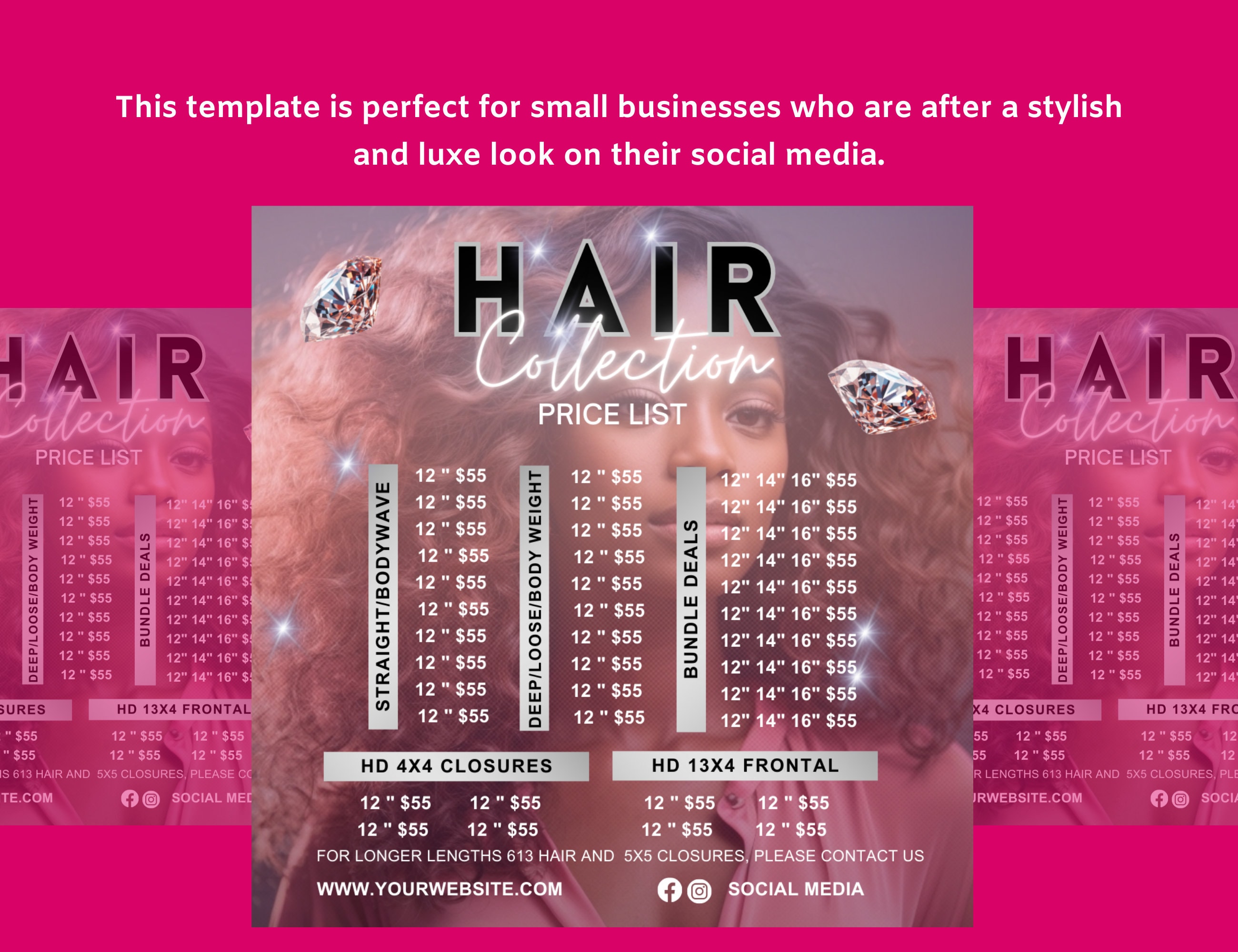 Hair Price List Flyer Templates | DIY Beauty Salon Braids Wig Stylist ...