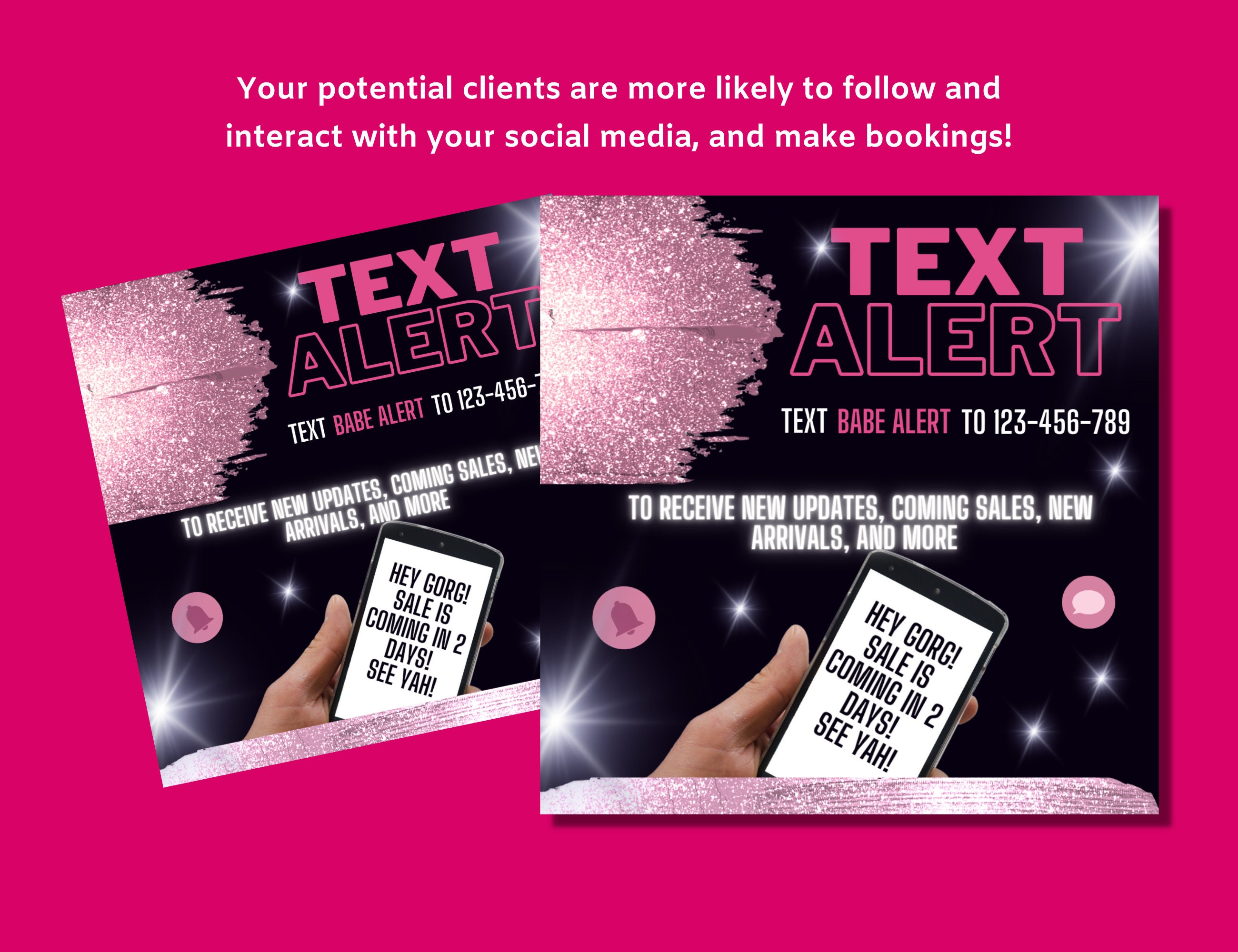 Text Alert Flyer, DIY Flyer Template Design, Promotion Flyer, Sale ...