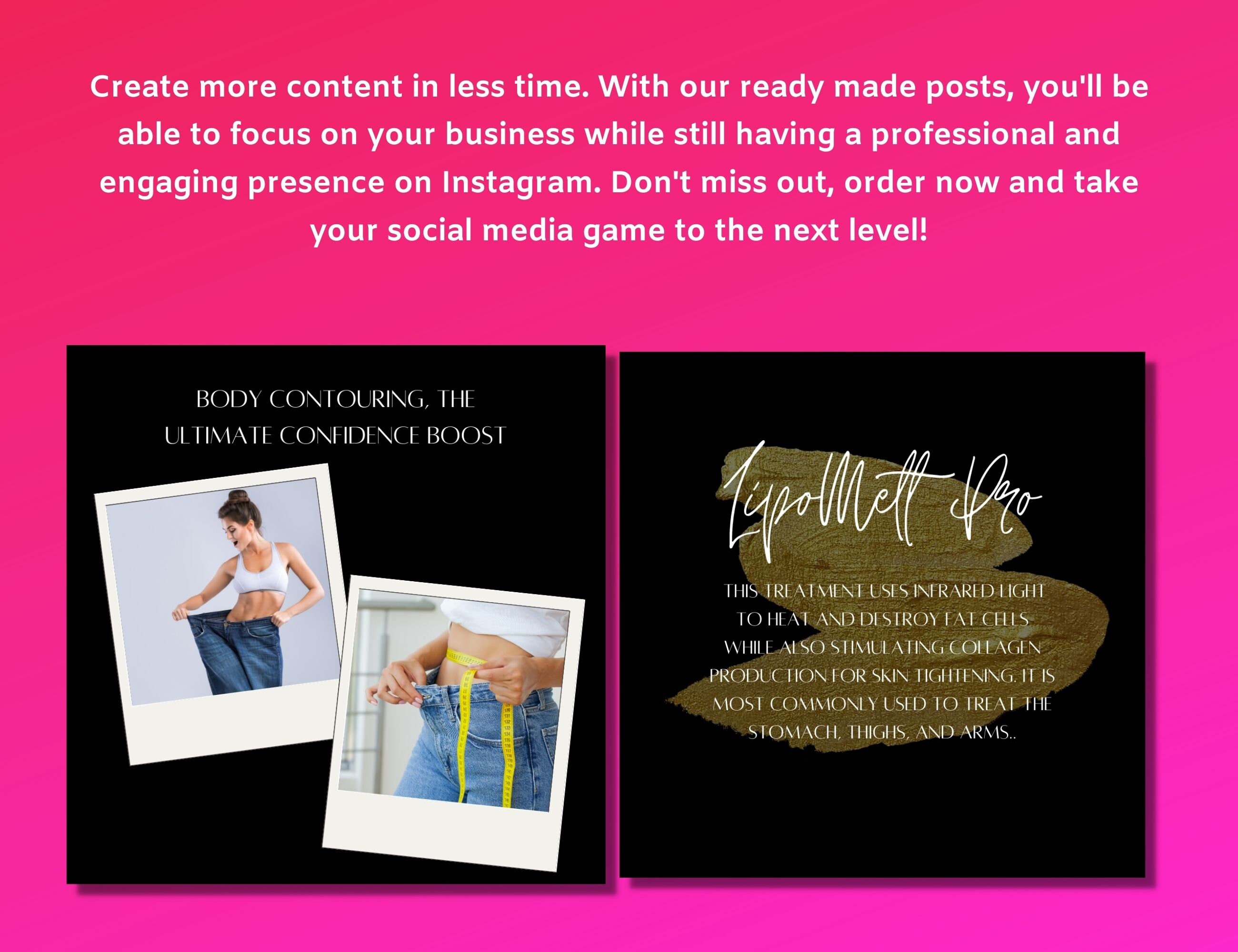 100 Body Contouring Instagram Templates for Canva Fat Cavitation Cool ...