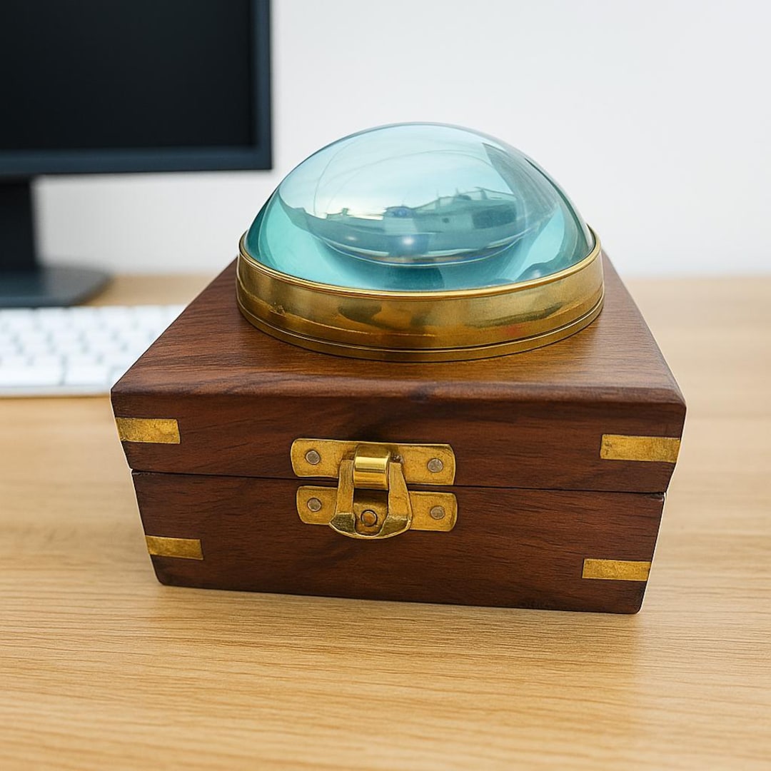Brass Dome Paperweight Magnifier: 4x Map Reading Magnifying Glass - Etsy