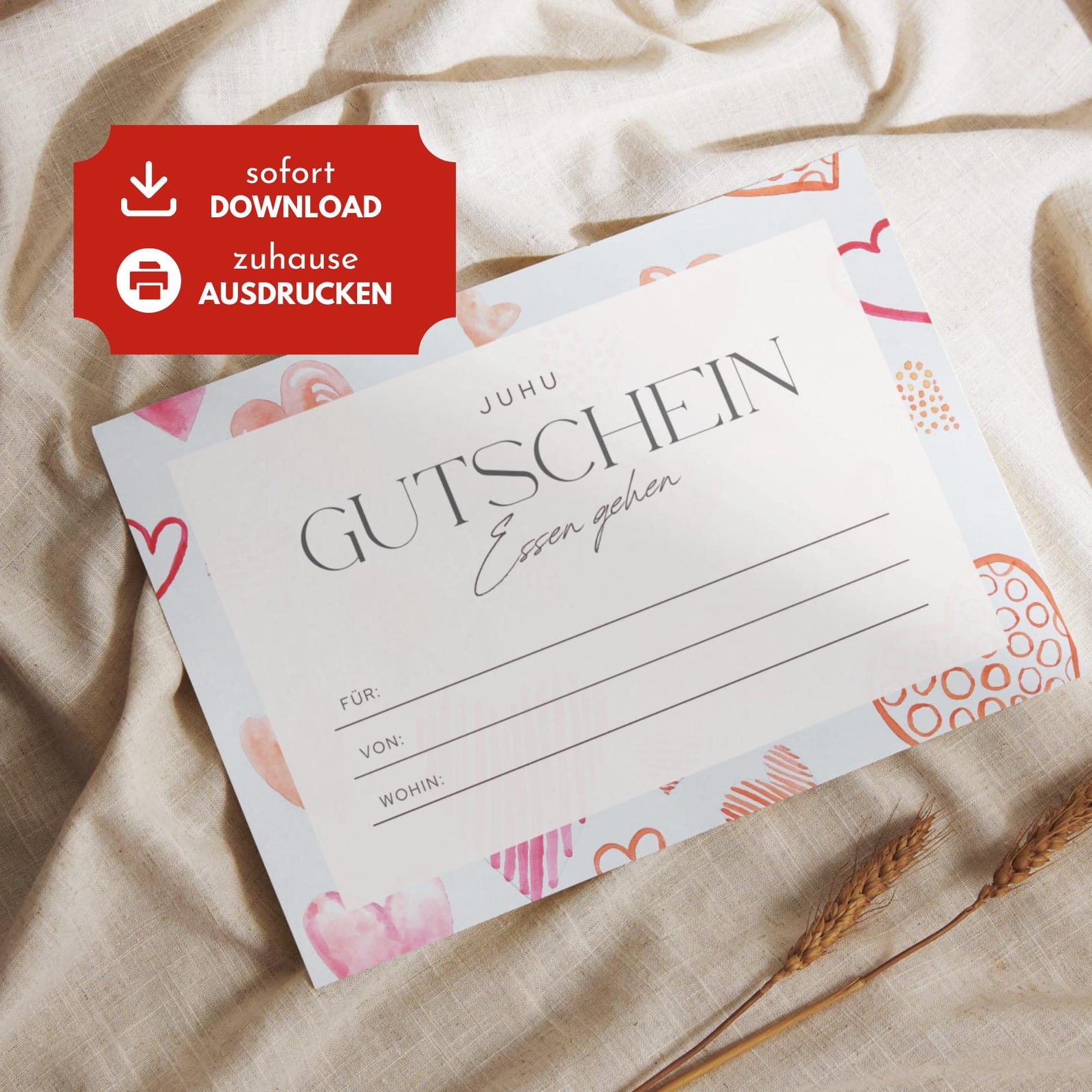 Dining Out Voucher | Printable Restaurant Voucher | Gift for Girlfriend ...