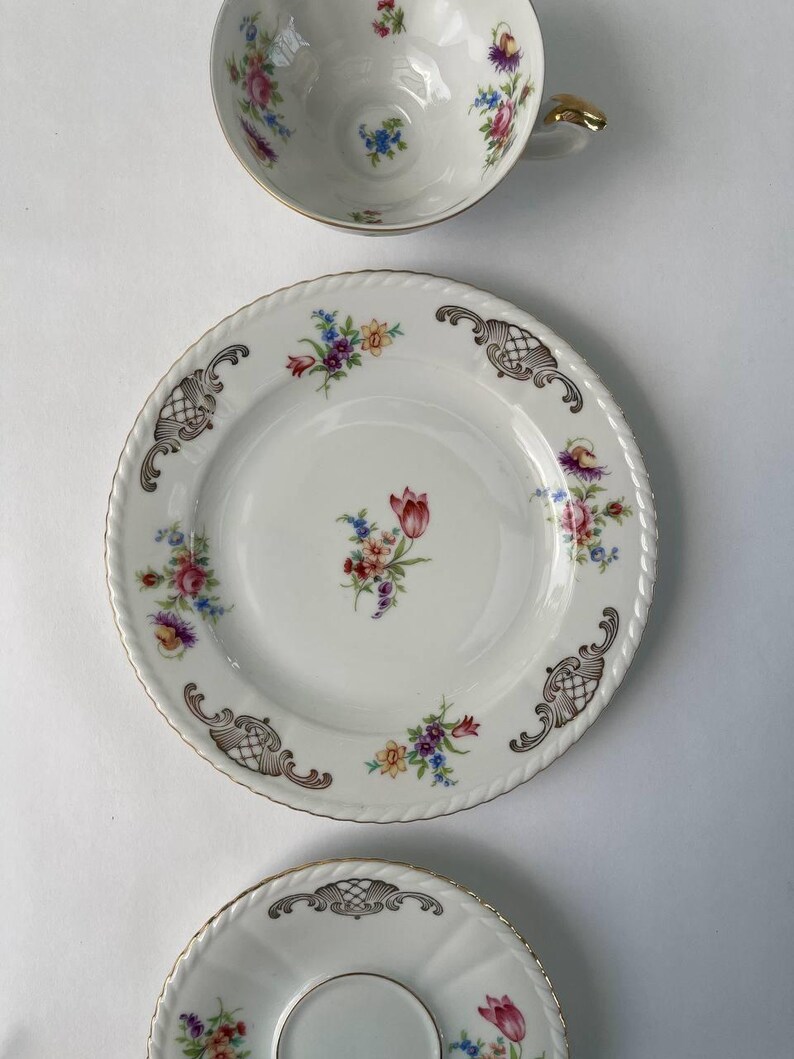 Tea Trio Cup Saucer and Plate Antique Porcelain Bavaria Germany - Etsy