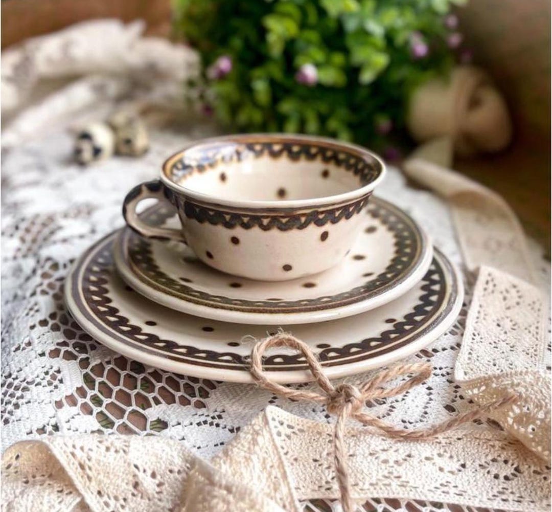 Cup Saucer and Plate Vintage Ceramic Service Germany - Etsy