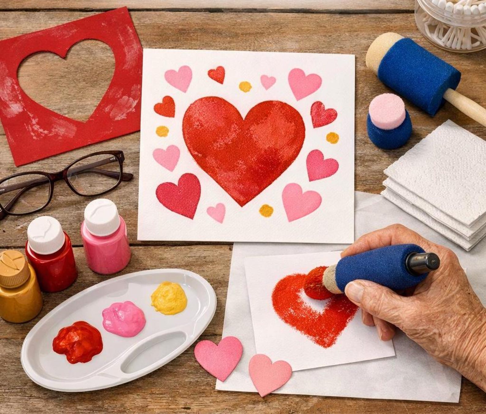Heart Stencil Painting Activity | Seniors, Arthritis Friendly ...