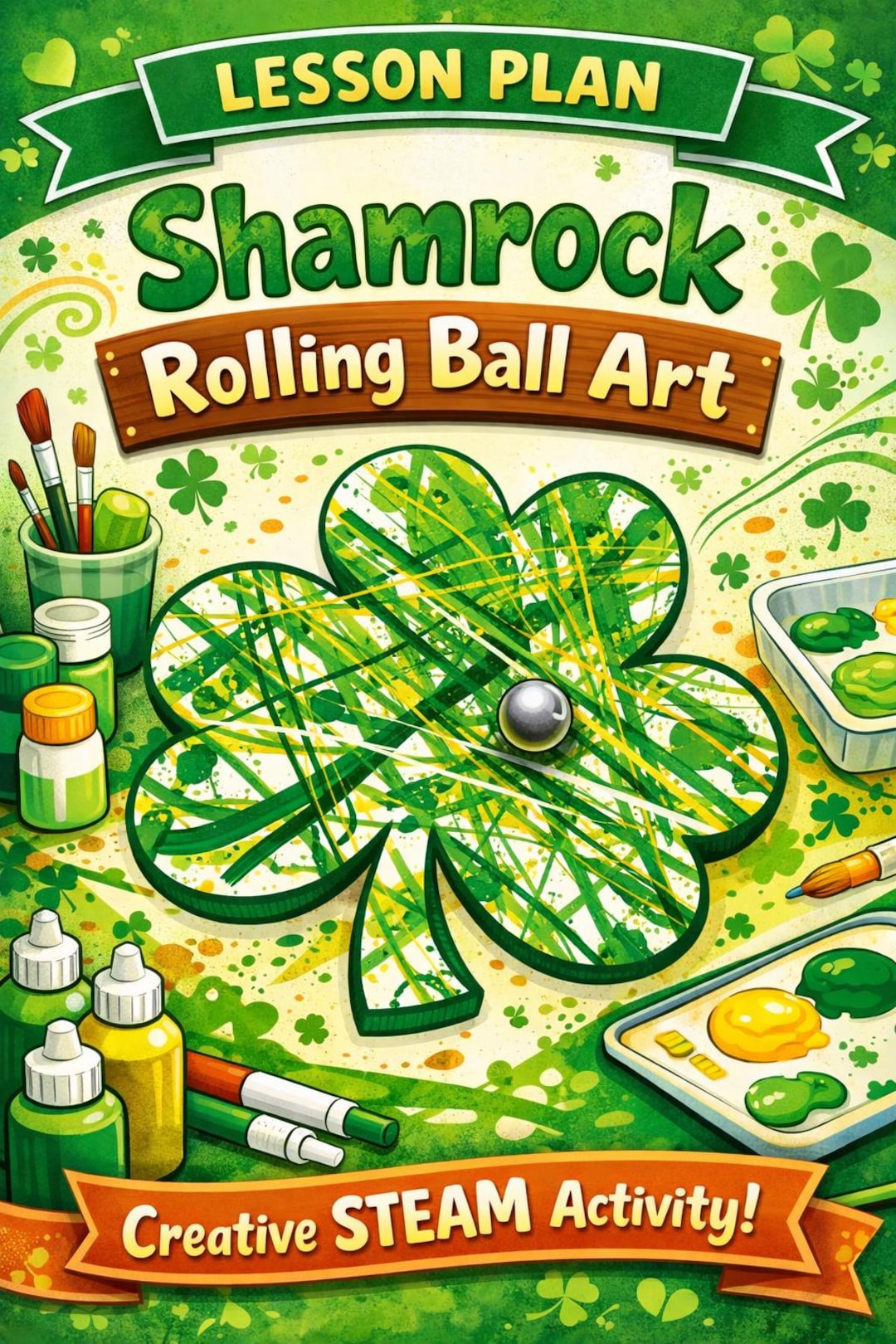 Shamrock Rolling Ball Art Lesson | St. Patrick's Day STEAM Activity ...