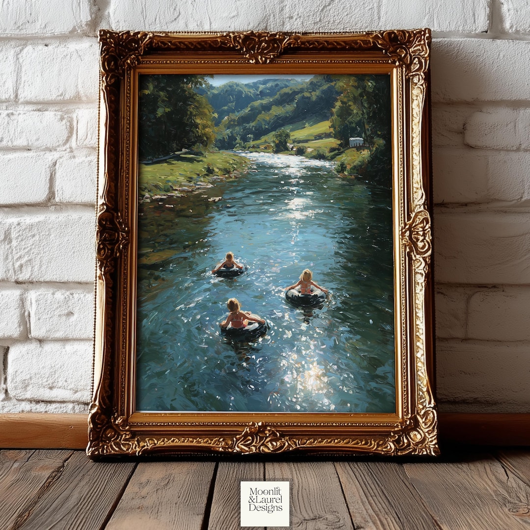 Appalachian Summer River Float Print - Nostalgic Landscape With ...
