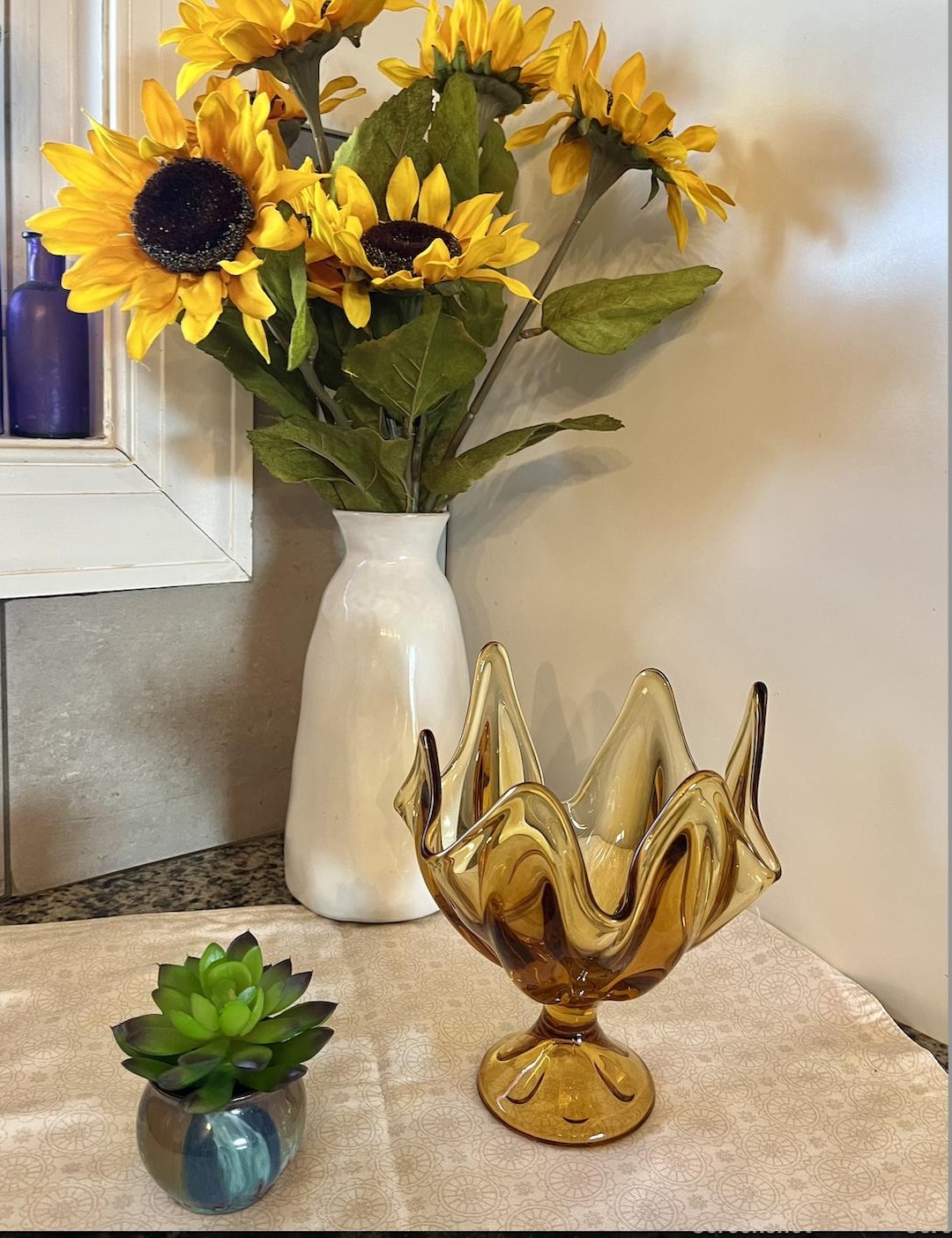 Vintage Viking Art Glass Vase, "handkerchief" or "swung" Design - Etsy