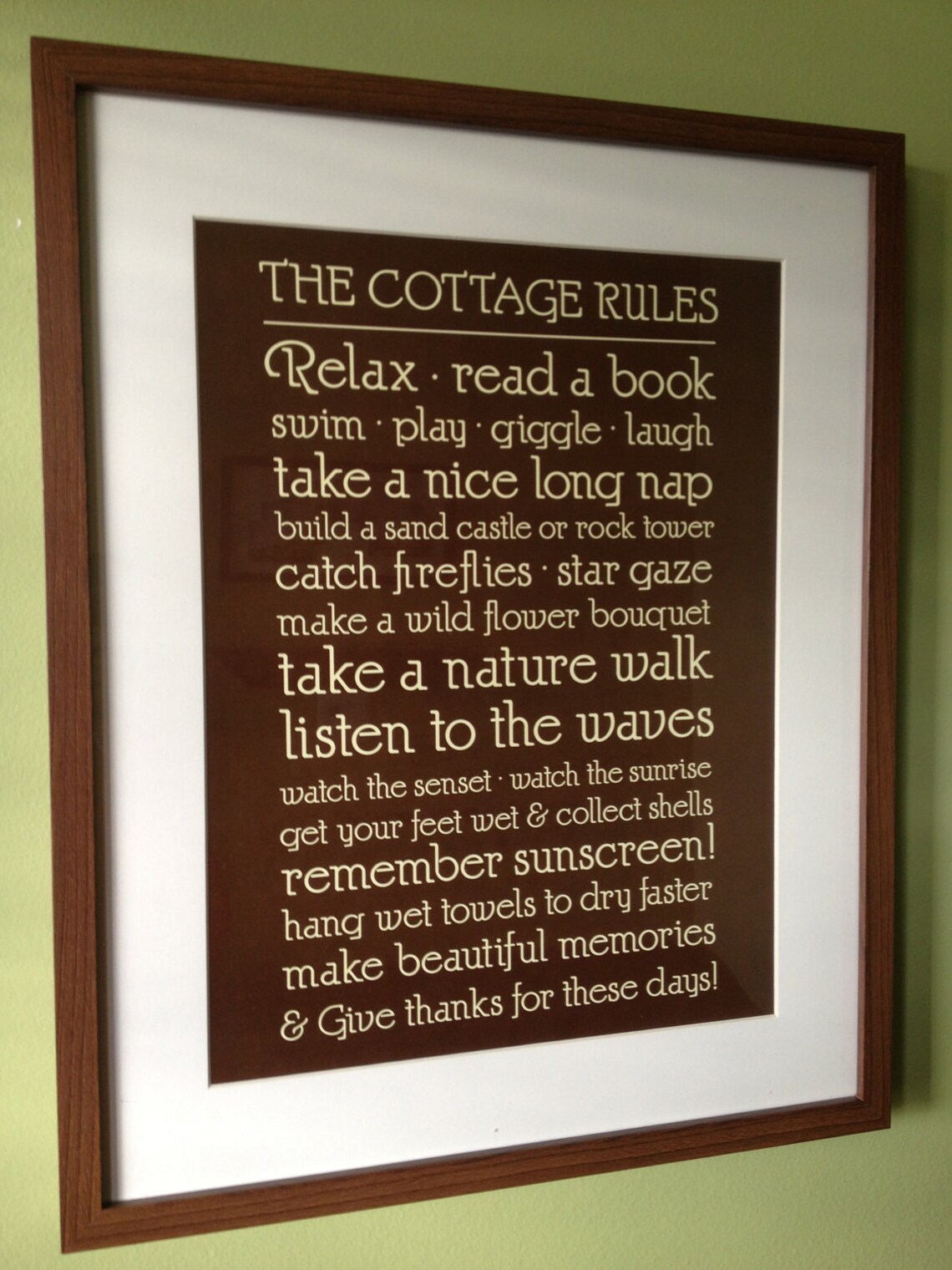 Beach House Cottage Rules Subway Art - Etsy
