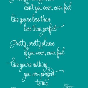 Pink - Perfect - Song Lyrics Print - Etsy