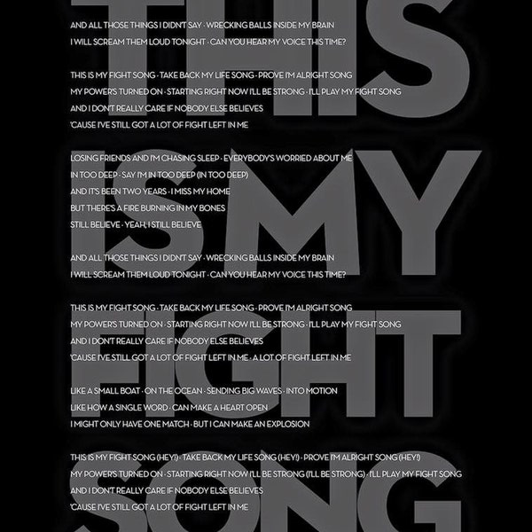 Fight Song - Etsy